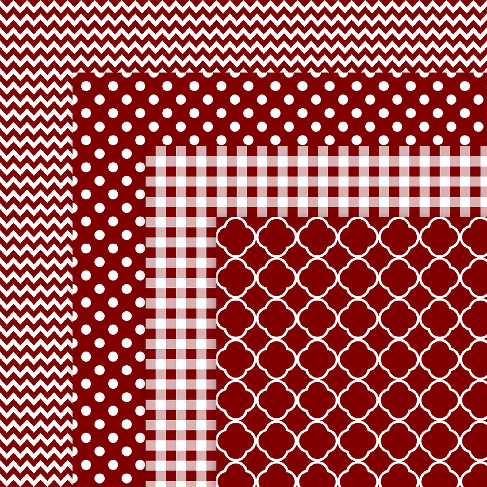 Digital Maroon and White Paper, Printable Paper, Maroon Patterns ...