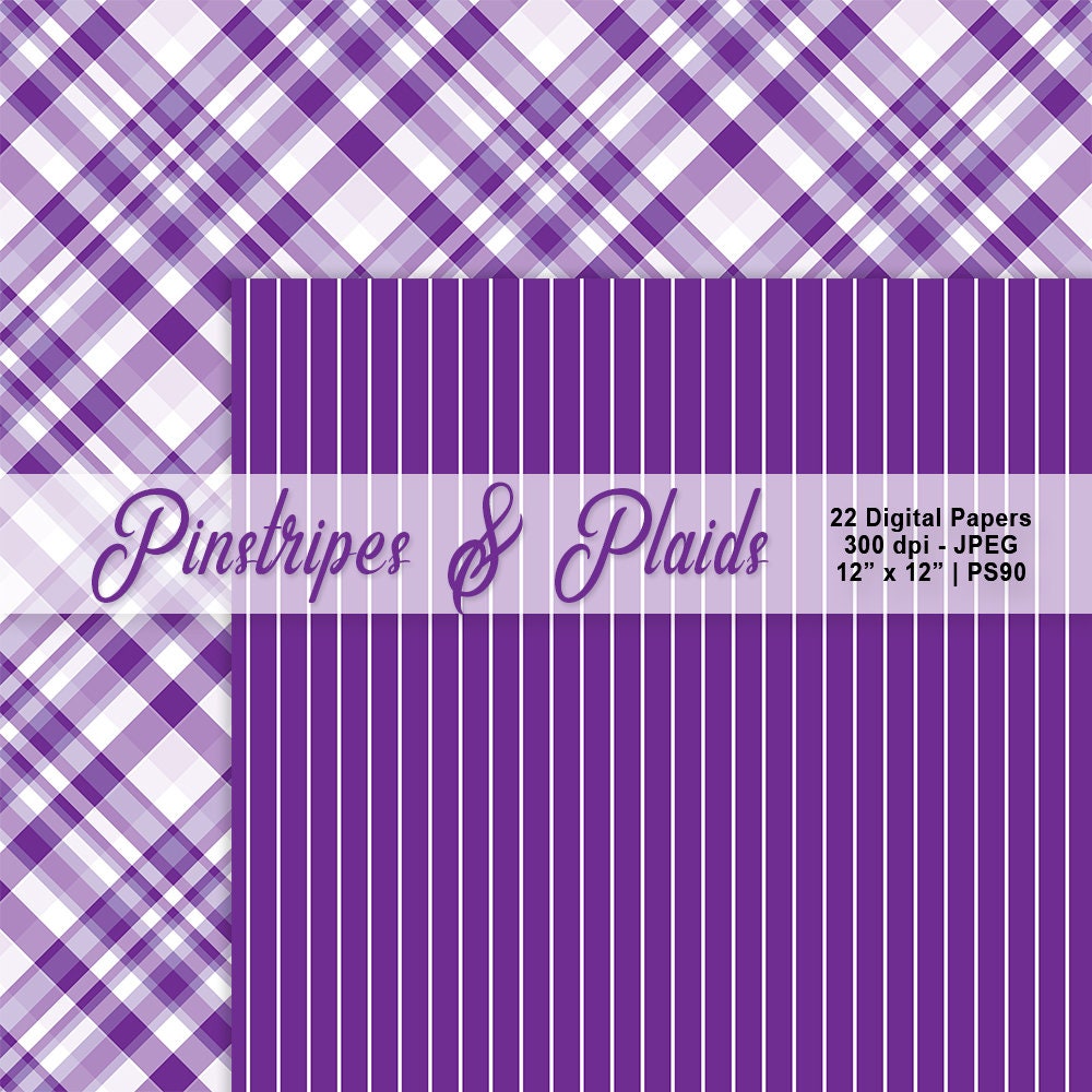 Pinstripes & Plaid Digital Scrapbook Paper Plaid Background | Etsy