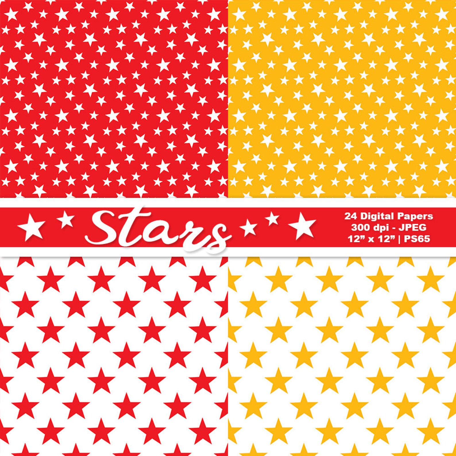 Digital Stars Patterned Paper Digital Stars Backgrounds | Etsy
