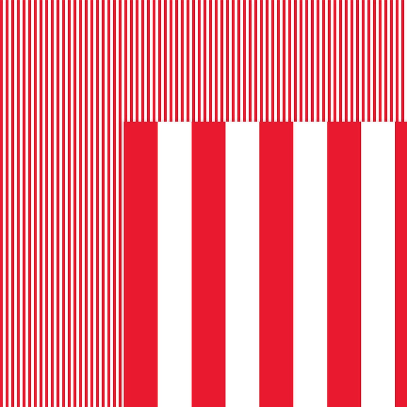 Red & White Striped Digital Paper, Vertical and Diagonal Stripes ...