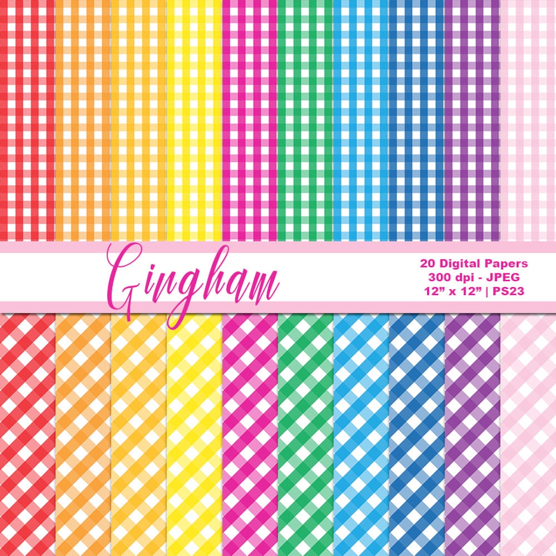 Gingham Digital Papers, Gingham Scrapbook Papers, Digital Download ...