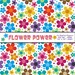Flower Power Digital Paper, Flower Clipart, Floral Backgrounds, Flower ...