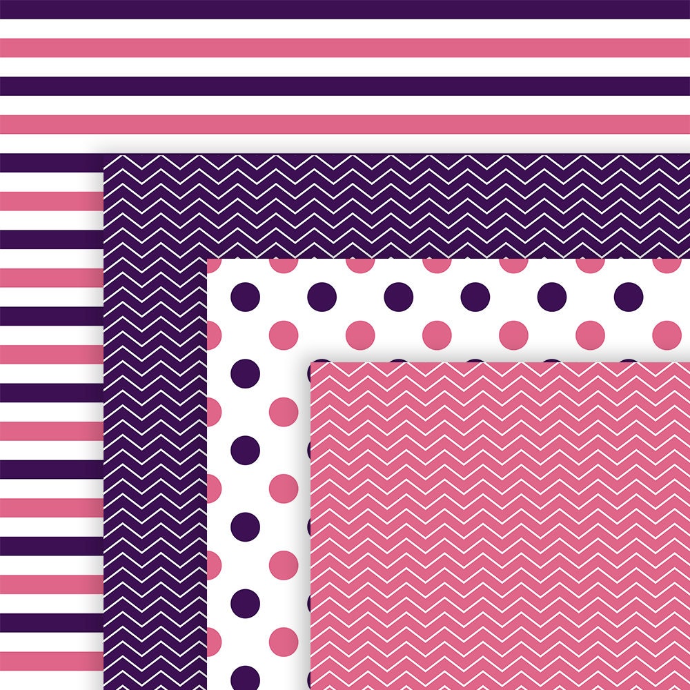 Purple and Pink Digital Paper Scrapbook Paper Purple - Etsy
