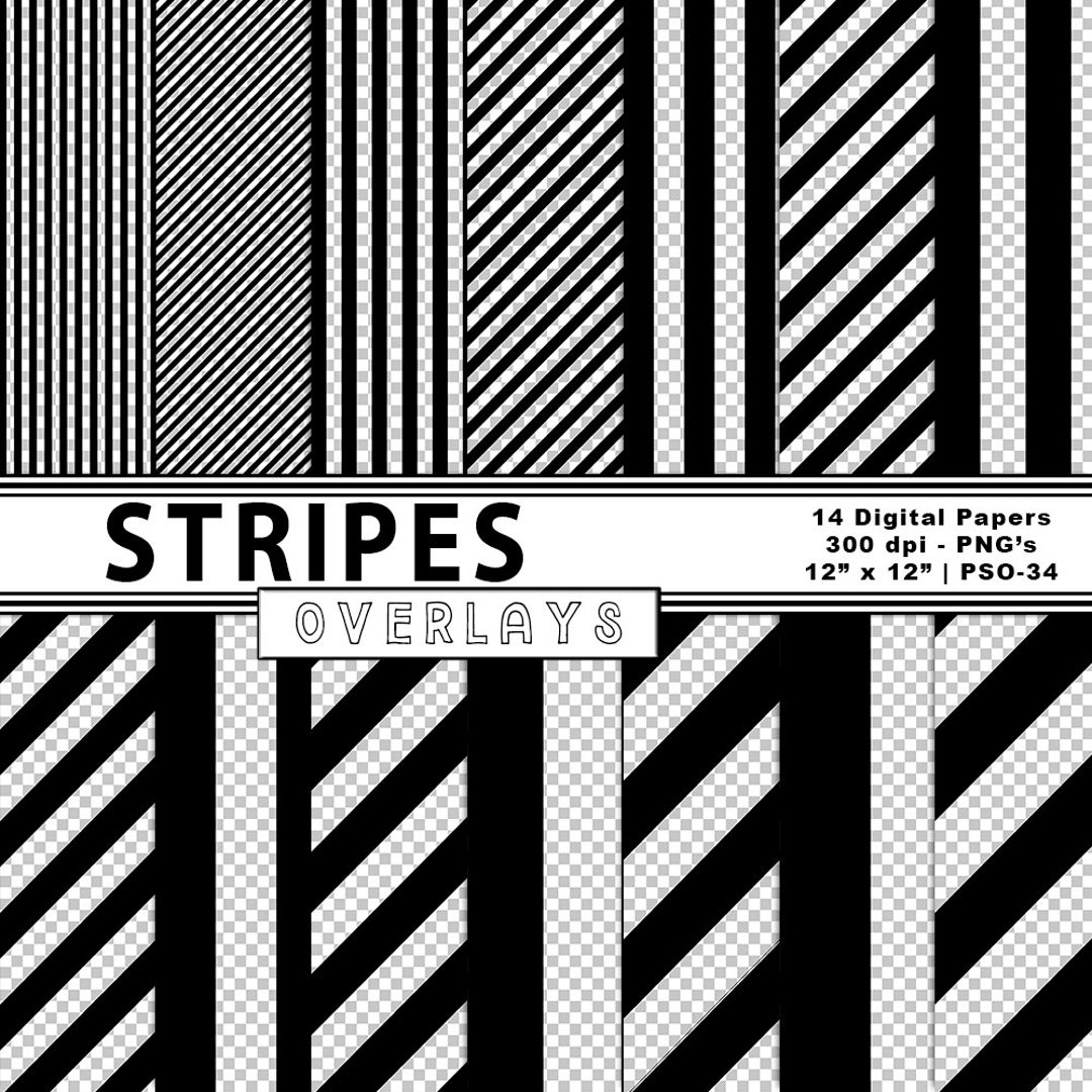 Stripes Digital Overlays, Black Stripes Overlays, Striped Overlays ...
