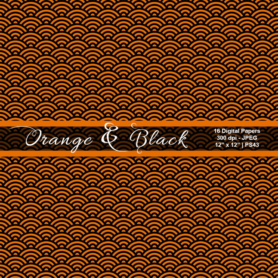 Orange and Black Digital Paper Halloween Background Papers - Etsy