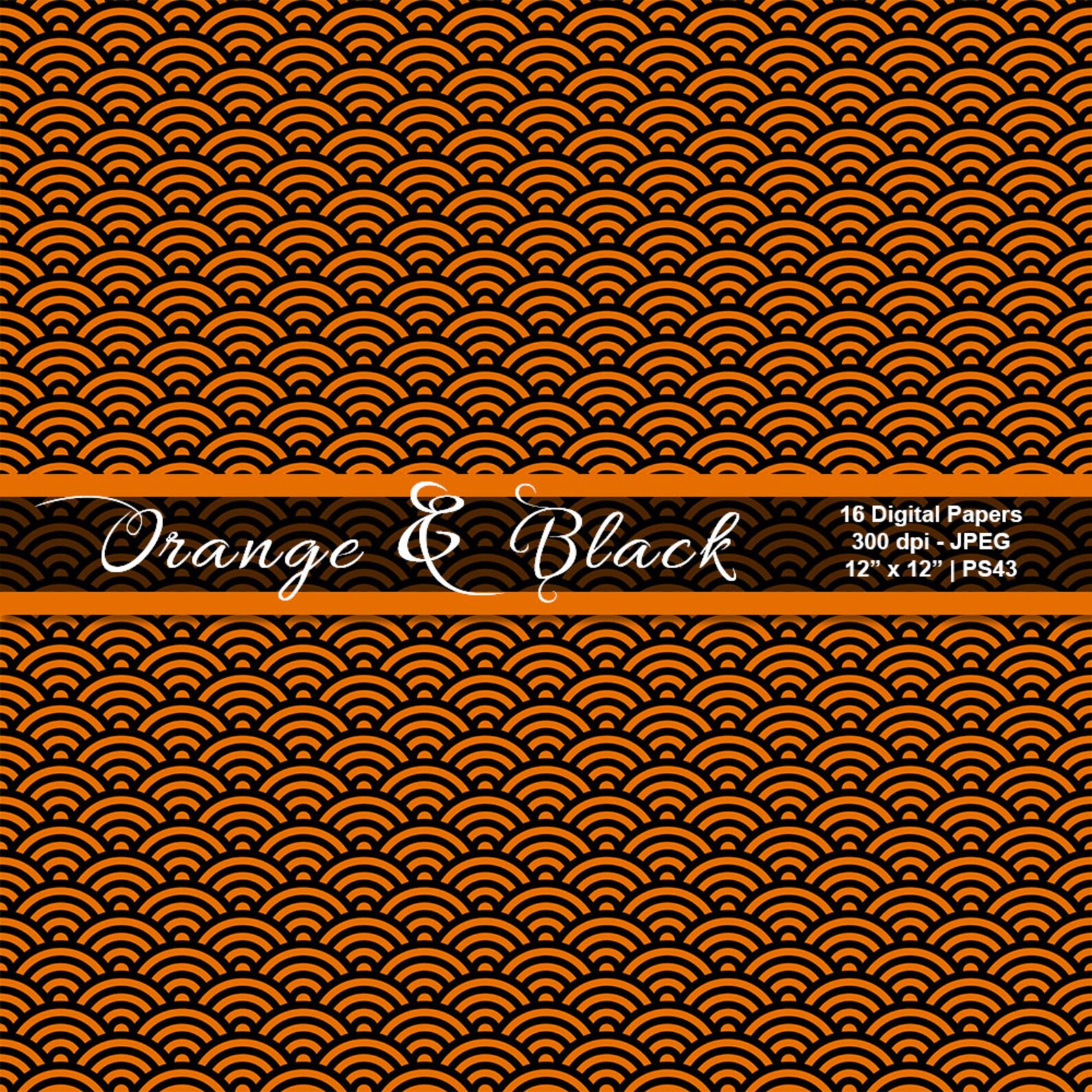 Orange and Black Digital Paper Halloween Background Papers | Etsy
