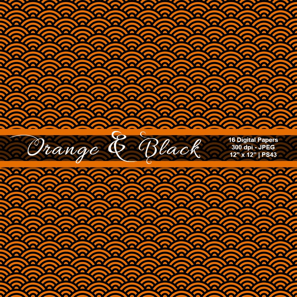 Orange and Black Digital Paper Halloween Background Papers | Etsy