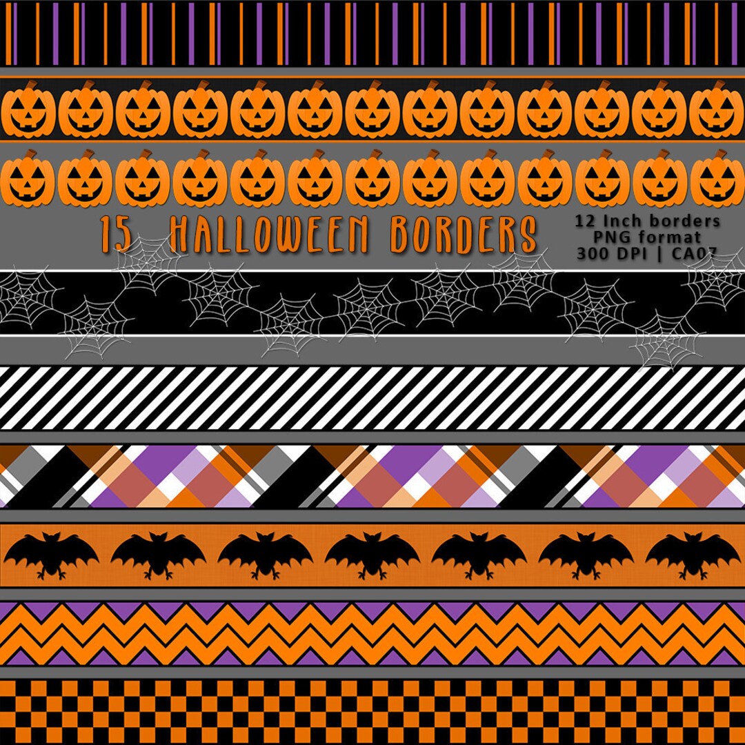 Halloween Borders Clipart, Digital Borders Clipart, Scrapbook Clipart ...