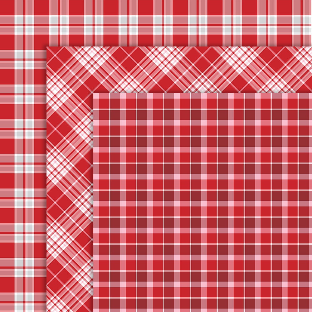 Red Plaid Paper, Digital Plaids, Plaid Printable Paper, Plaid Digital ...