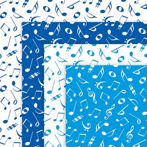 Music Notes Digital Paper, Musical Note Scrapbook Paper, Printable ...