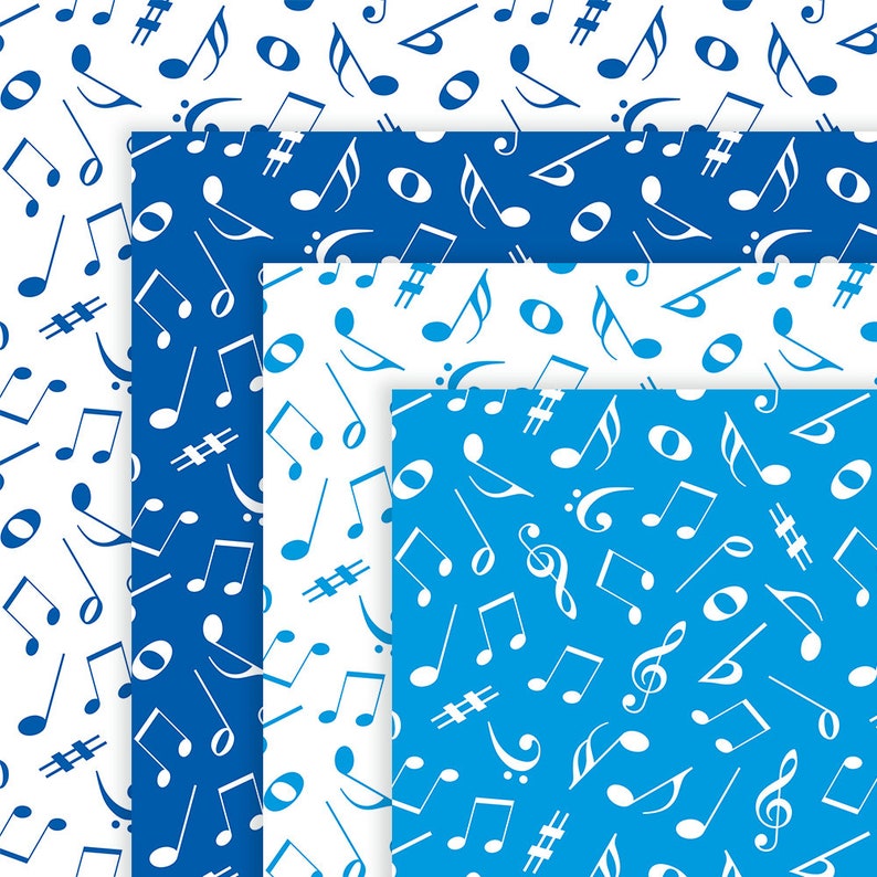 Music Notes Digital Paper Musical Note Scrapbook Paper - Etsy