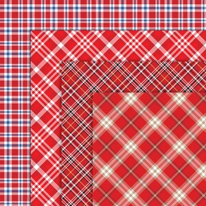 Red Plaid Paper, Digital Plaids, Plaid Printable Paper, Plaid Digital ...