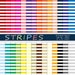 Stripes Digital Paper, Horizontal Stripes Paper, Rainbow Stripes ...