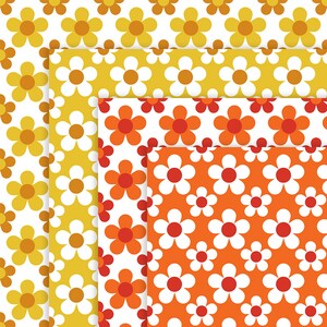 Flower Power Digital Paper, Flower Clipart, Floral Backgrounds, Flower ...