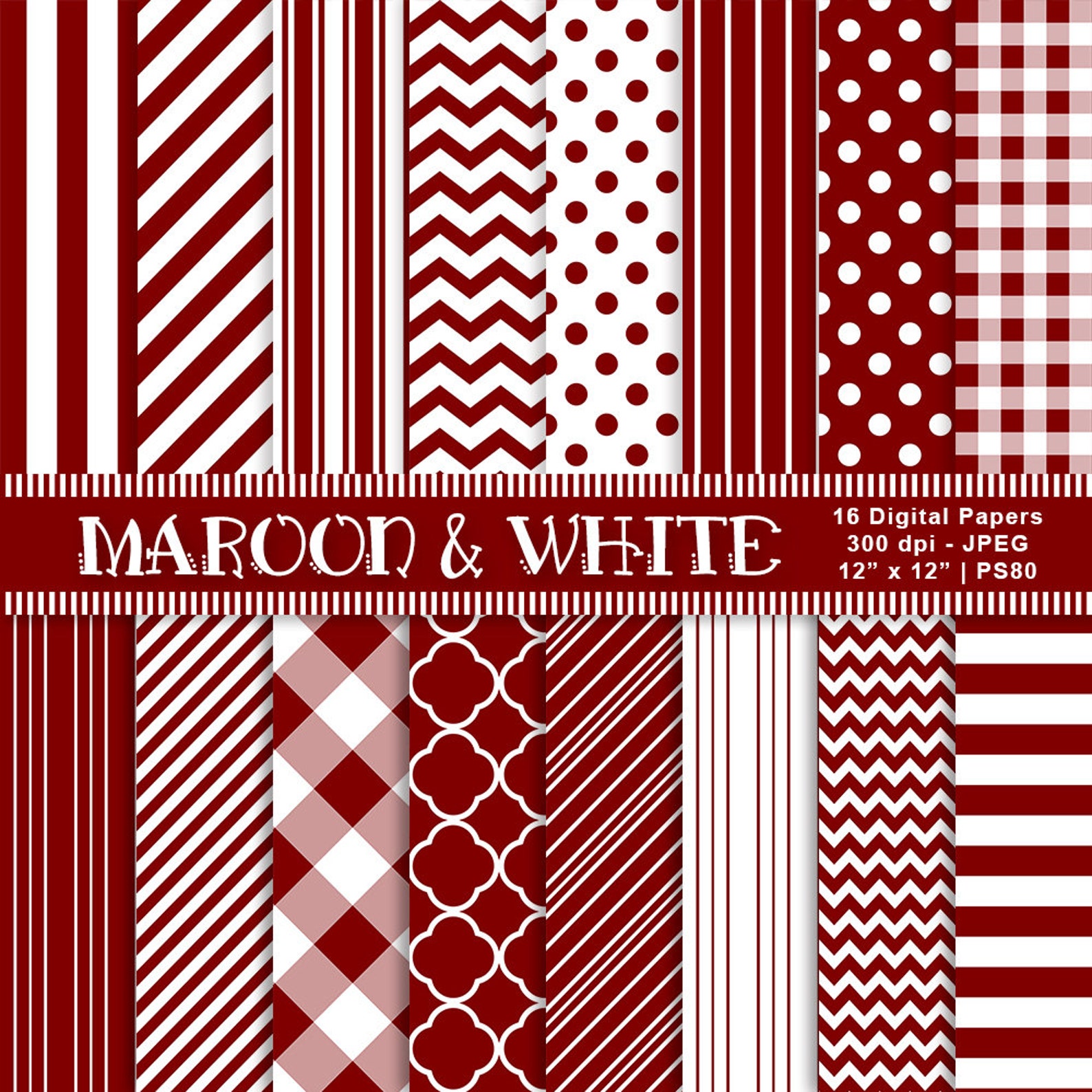 Digital Maroon and White Paper, Printable Paper, Maroon Patterns ...
