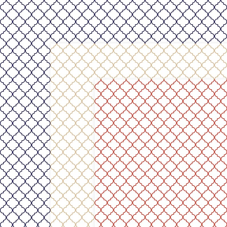 Moroccan Trellis Paper Quatrefoil Digital Papers Background | Etsy