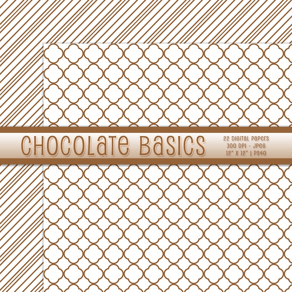 Chocolate Basics Digital Paper Chocolate Digital Backgrounds | Etsy