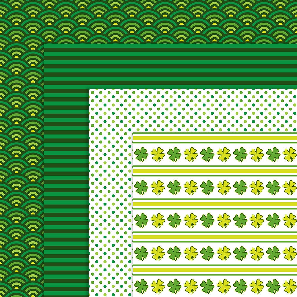 St. Patrick's Day Digital Papers Shamrock Patterns Irish | Etsy