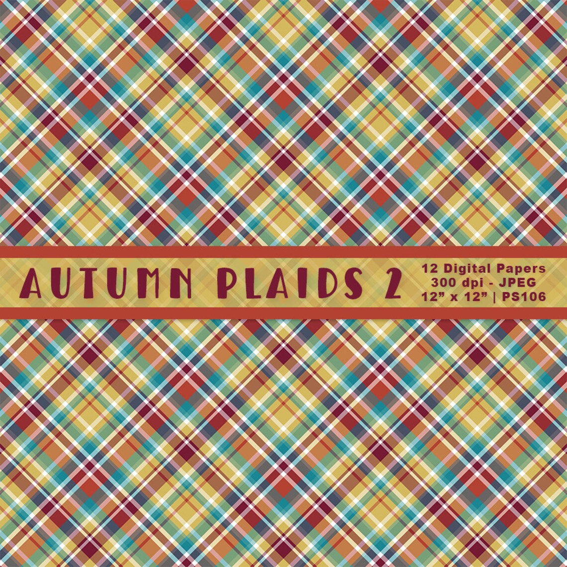 Digital Autumn Plaids Fall Paper Thanksgiving Plaid Paper | Etsy