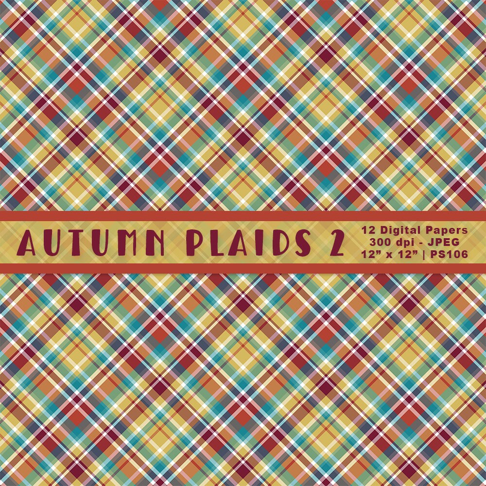 Digital Autumn Plaids Fall Paper Thanksgiving Plaid Paper | Etsy