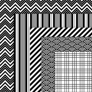 Black and White Patterned Background, Black and White Digital Papers ...