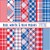 Red White & Blue Digital Plaid Paper, Patriotic Papers, July 4th ...