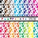 Paws Digital Paper Rainbow Paw Prints Paw Patterns Animal | Etsy