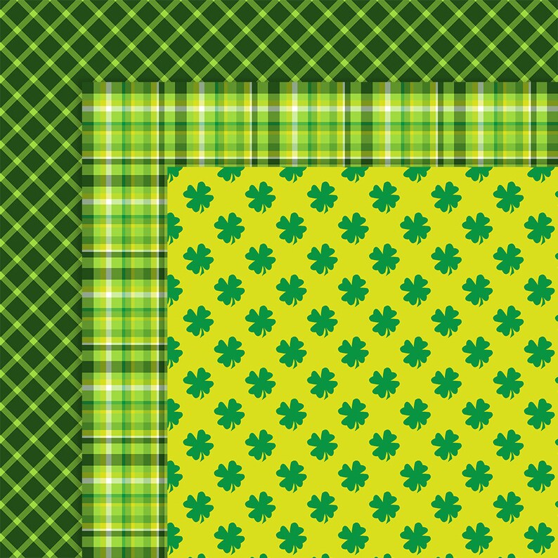 St. Patrick's Day Digital Papers Shamrock Patterns Irish | Etsy