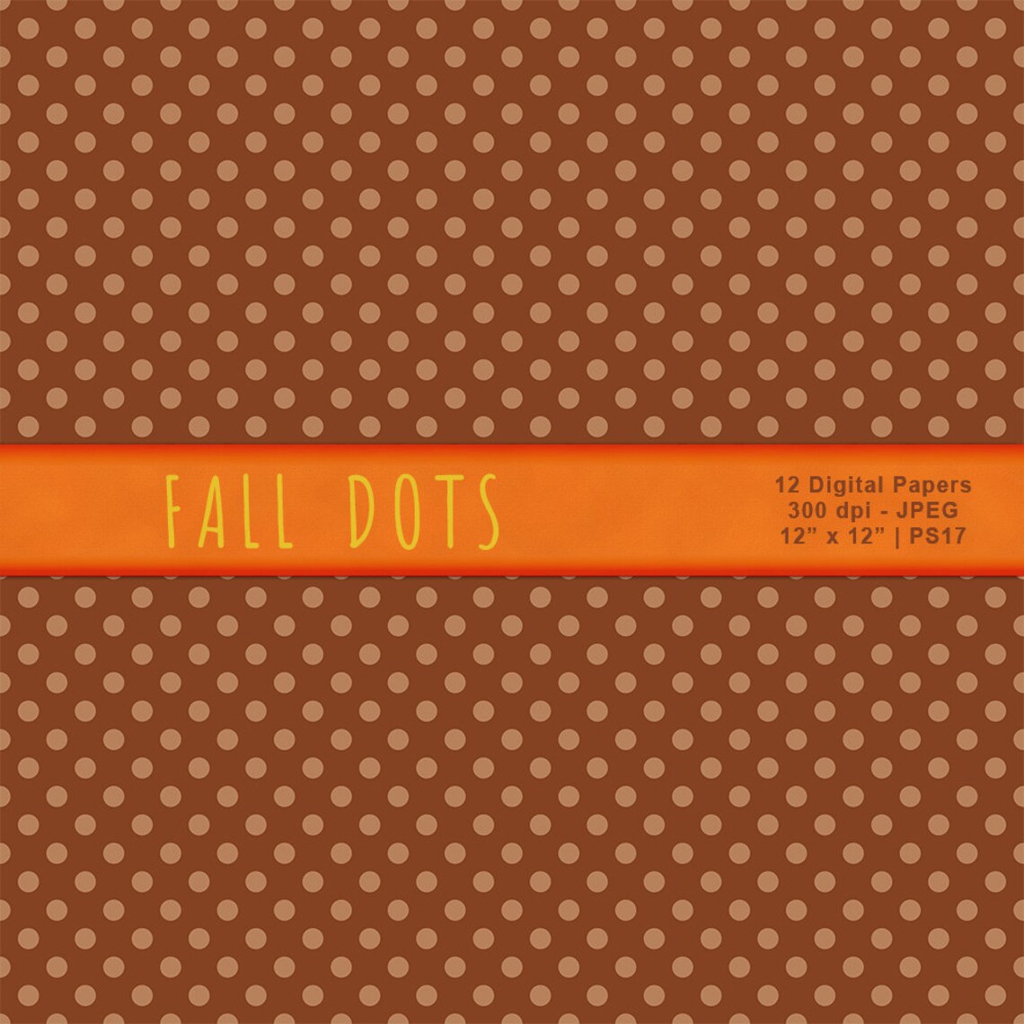 Fall Polka Dot Paper, Autumn Polka Dot Paper, Digital Scrapbook Paper ...