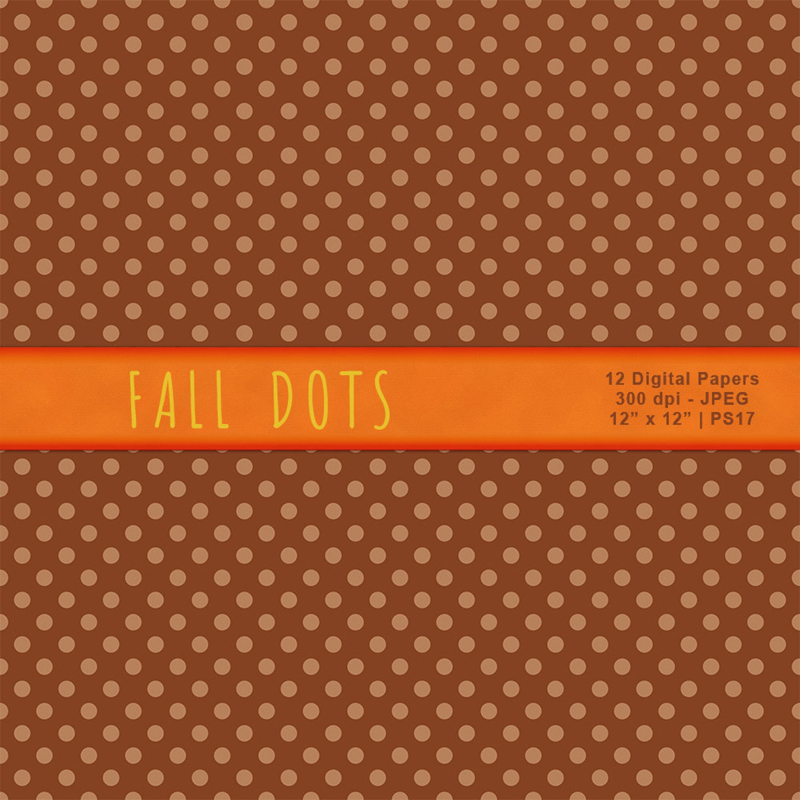 Fall Polka Dot Paper, Autumn Polka Dot Paper, Digital Scrapbook Paper ...