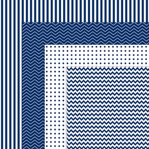 Navy & White Paper, Digital Scrapbook Papers, Navy Backgrounds, Navy ...