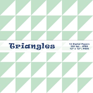 Triangle Papers, Geometric Paper, Digital Scrapbook Papers, Backgrounds ...