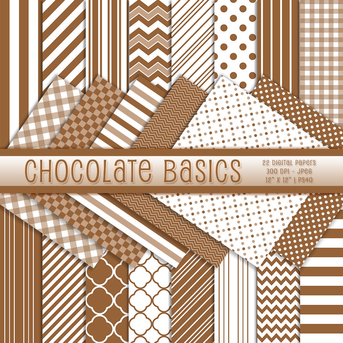Chocolate Basics Digital Paper Chocolate Digital Backgrounds | Etsy