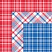 Red White & Blue Digital Plaid Paper, Patriotic Papers, July 4th ...