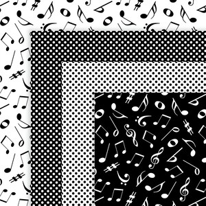Black and White Patterned Background, Black and White Digital Papers ...