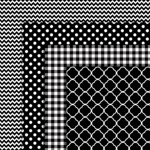Black & White Digital Papers, Patterned Paper, Digital Scrapbook Papers ...