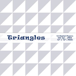 Triangle Papers, Geometric Paper, Digital Scrapbook Papers, Backgrounds ...