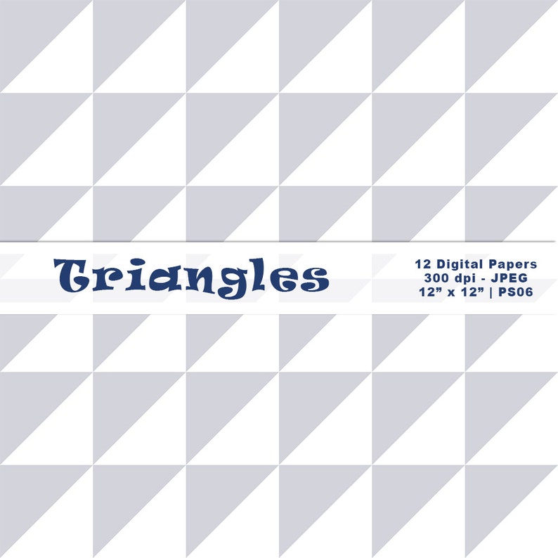 Triangle Papers Geometric Paper Digital Scrapbook Papers | Etsy