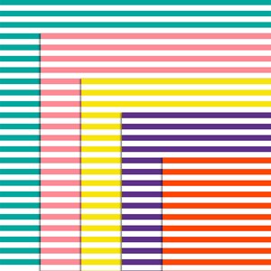 Stripes Digital Paper, Horizontal Stripes Paper, Rainbow Stripes ...