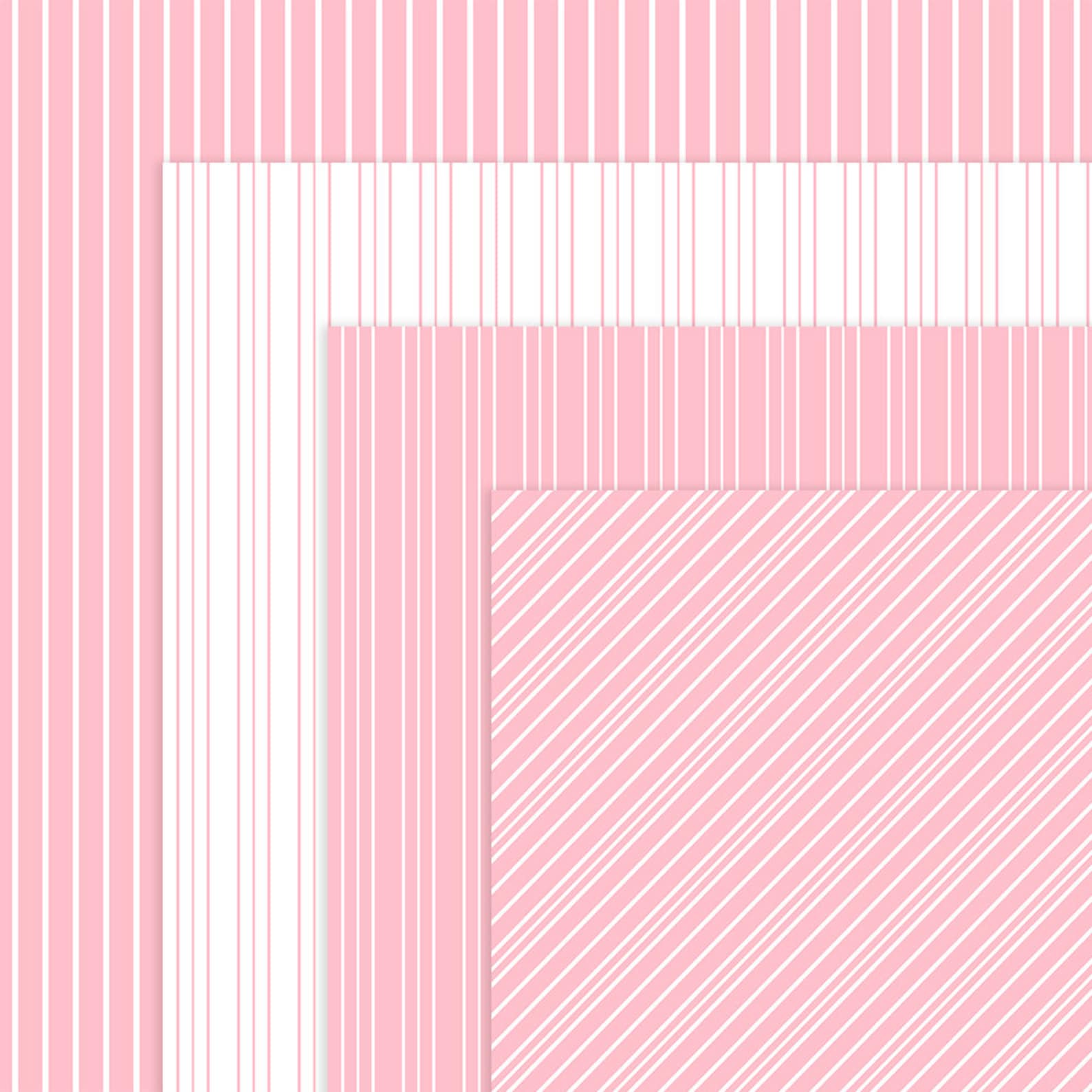 Pink Digital Baby Shower Papers Baby Pink & White Baby Girl | Etsy