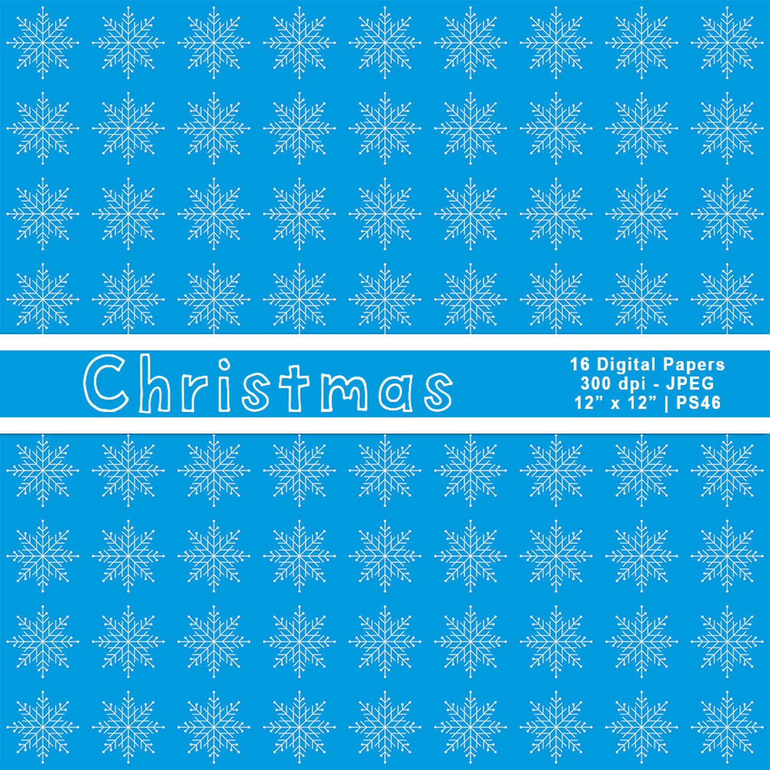 Christmas Digital Paper, Snowflake Paper, Christmas Tree Paper, Red ...