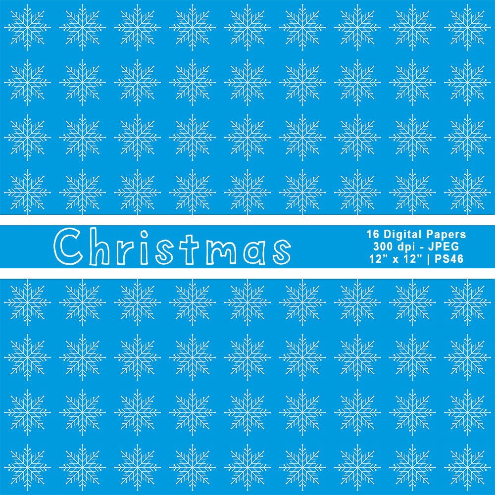 Christmas Digital Paper Snowflake Paper Christmas Tree | Etsy