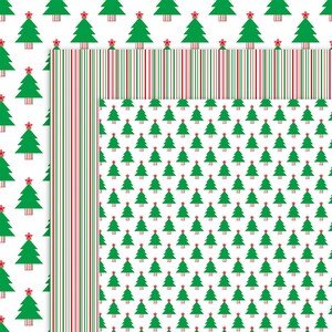 Christmas Digital Paper, Snowflake Paper, Christmas Tree Paper, Red ...
