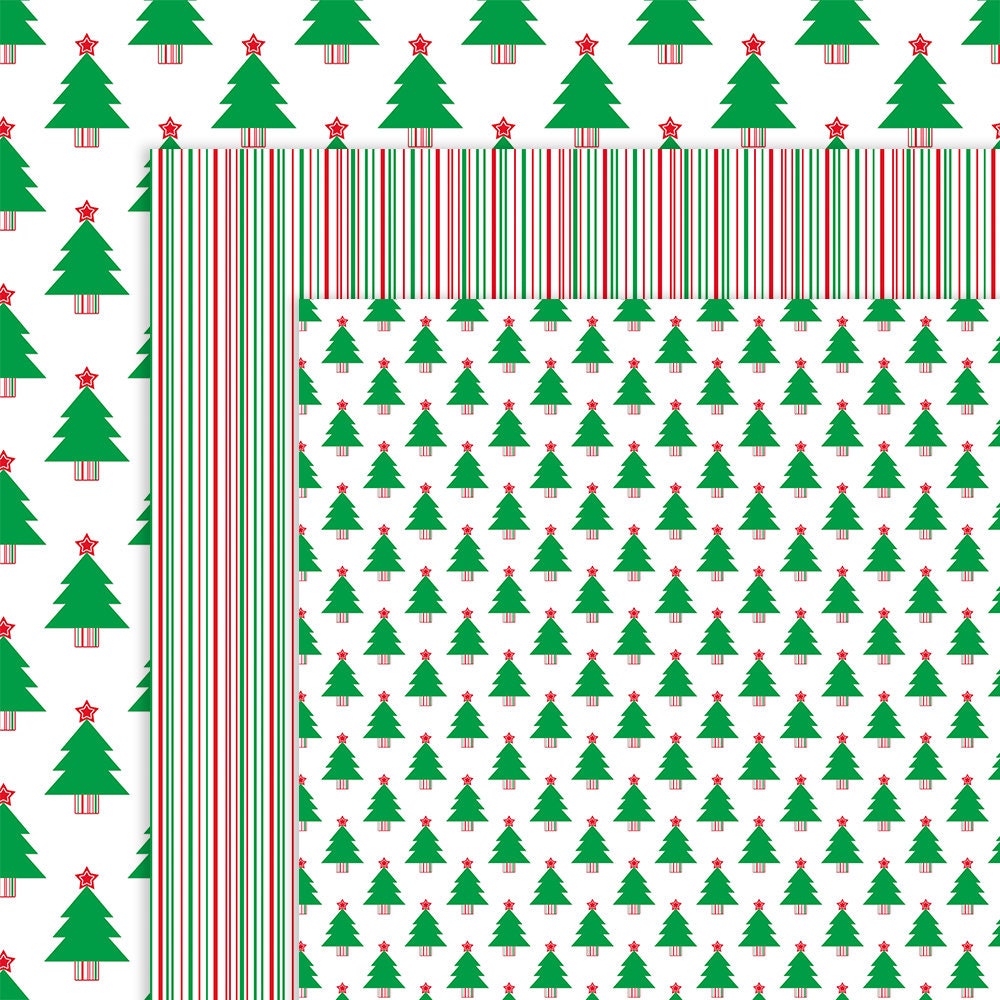 Christmas Digital Paper Snowflake Paper Christmas Tree | Etsy