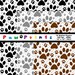 Paws Digital Paper, Rainbow Paw Prints, Paw Patterns, Animal Digital ...