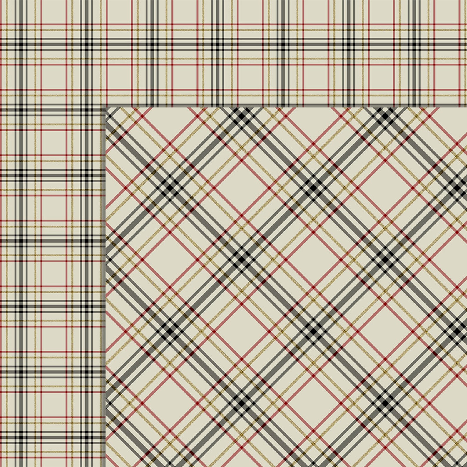Christmas Plaid Paper, Digital Christmas Plaids, Scrapbook Paper, Plaid ...