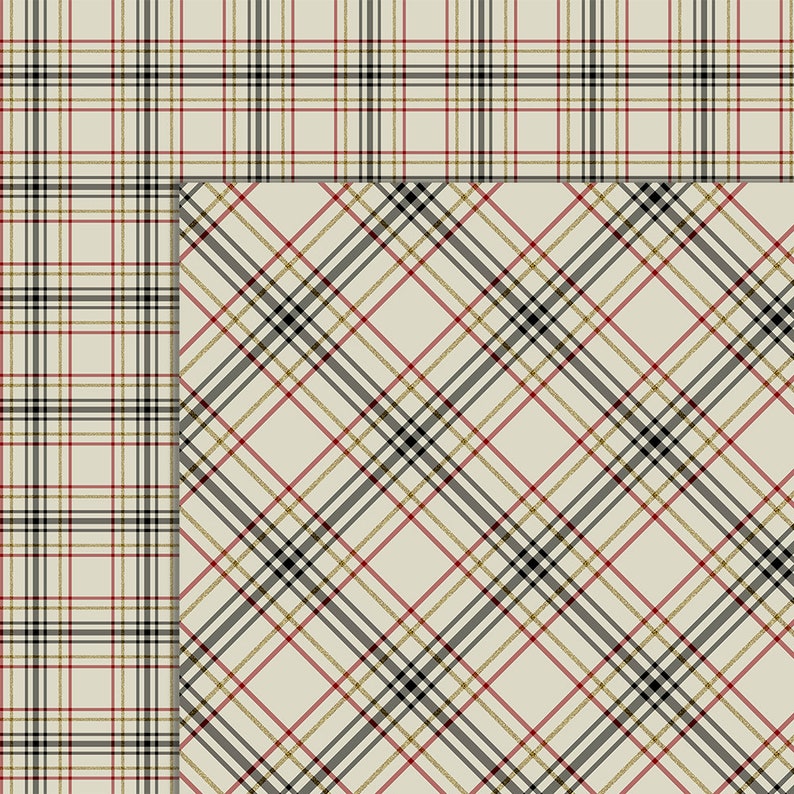 Christmas Plaid Paper, Digital Christmas Plaids, Scrapbook Paper, Plaid ...