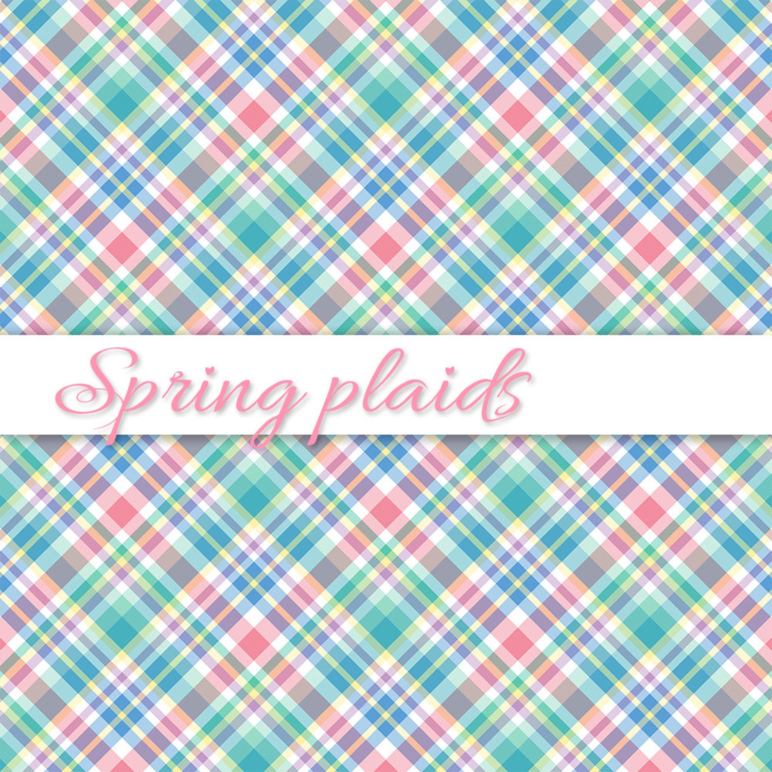 Spring Plaids Digital Easter Paper Digital Plaid Paper - Etsy