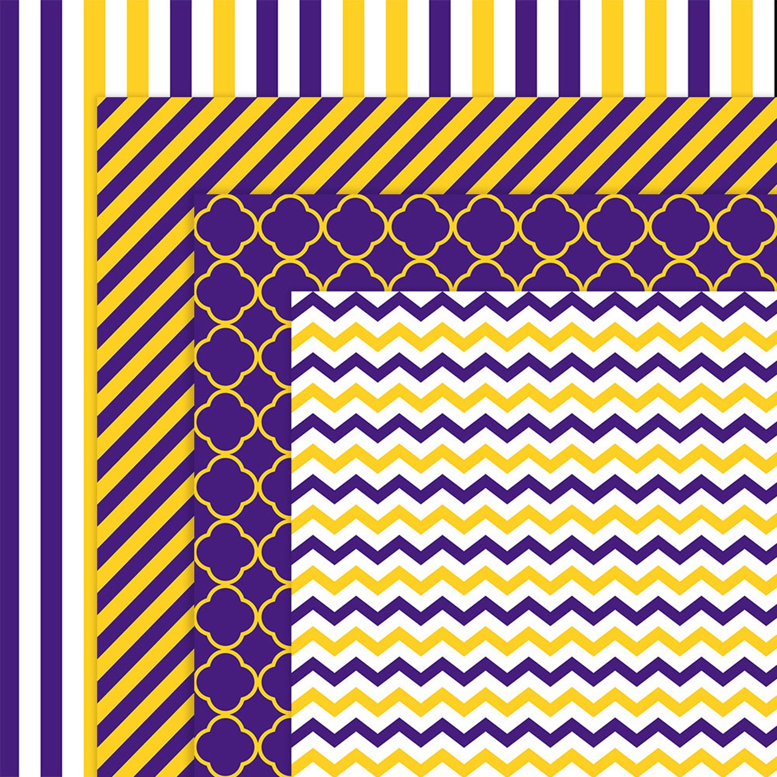 Purple & Gold Digital Papers, School Colors, Printable Digital ...