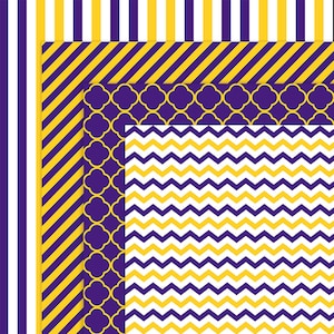 Purple & Gold Digital Papers, School Colors, Printable Digital ...